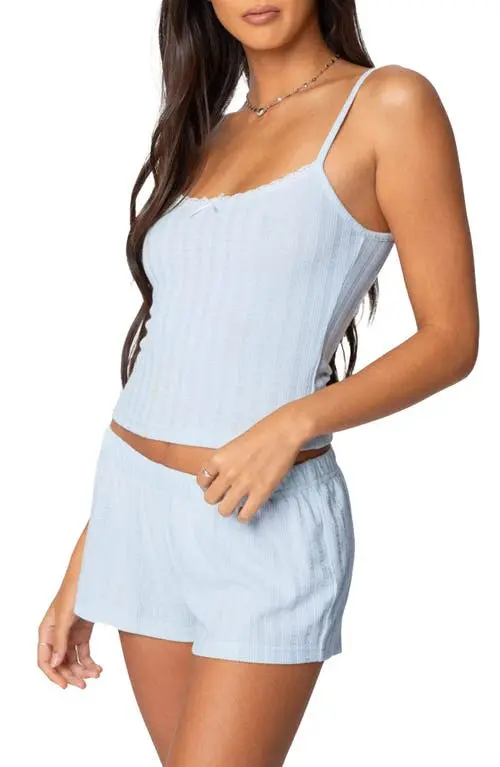 EDIKTED Pointelle Stitch Camisole - Light-blue
