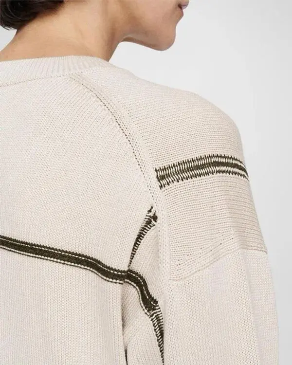 JOSEPH Grid Intarsia Sweater - Oat Combo