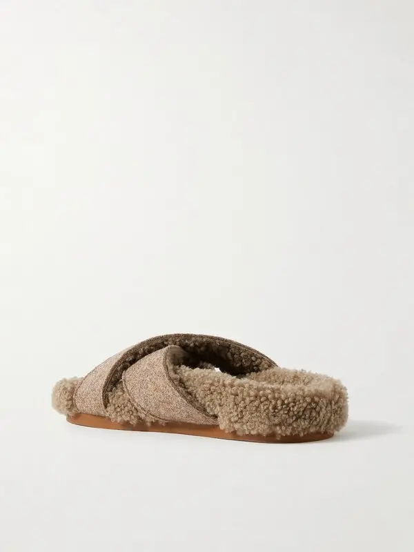 ANCIENT GREEK SANDALS Anilio Felt And Shearling Slides