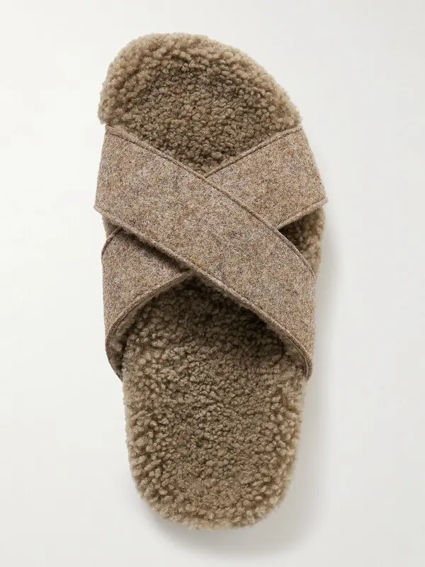 ANCIENT GREEK SANDALS Anilio Felt And Shearling Slides
