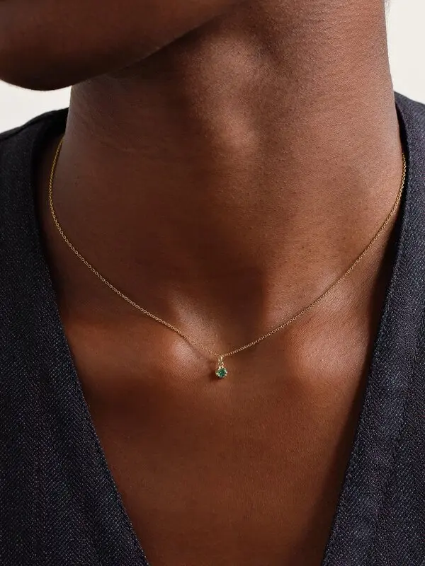 JENNIFER MEYER 18-karat Emerald Chain Necklace