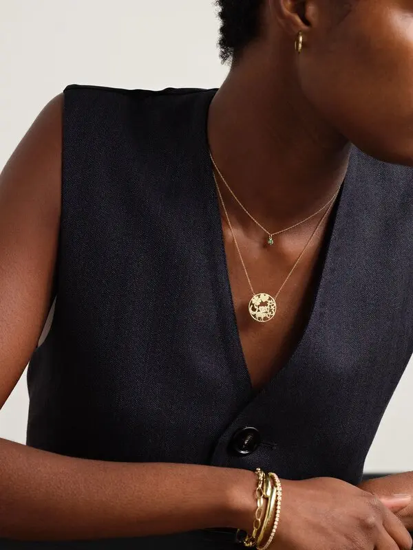 JENNIFER MEYER 18-karat Emerald Chain Necklace