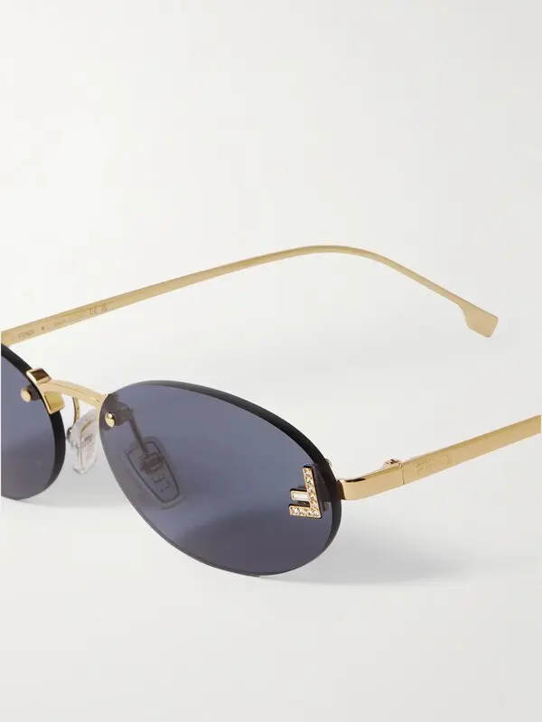Fendi Rimless Oval Sunglasses - Gold