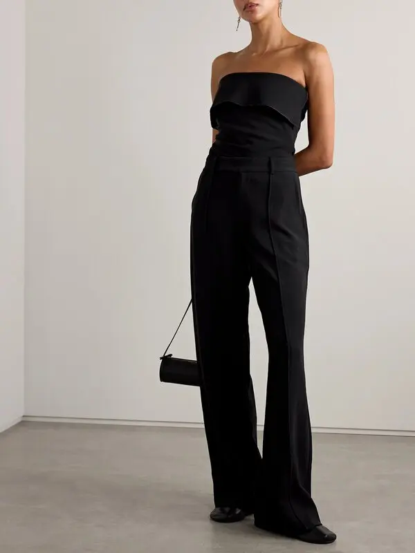 Proenza Schouler Felicity Strapless Layered Ruched Crepe Top - Black