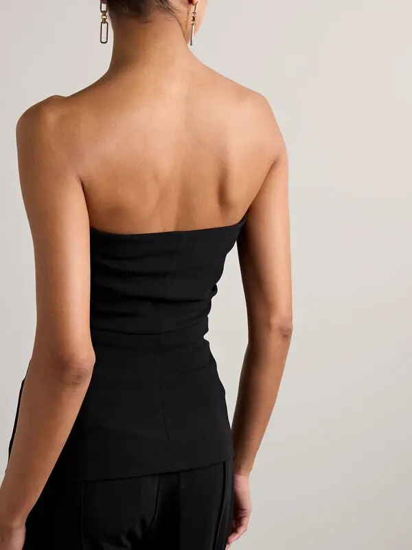 Proenza Schouler Felicity Strapless Layered Ruched Crepe Top - Black