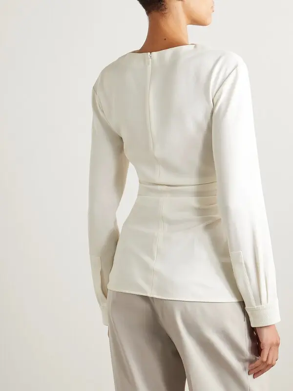 Proenza Schouler Alexis Gathered Crepe Top