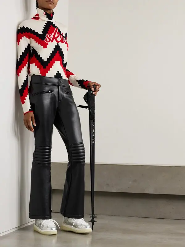 Perfect Moment Aurora Faux Leather Flared Ski Pants