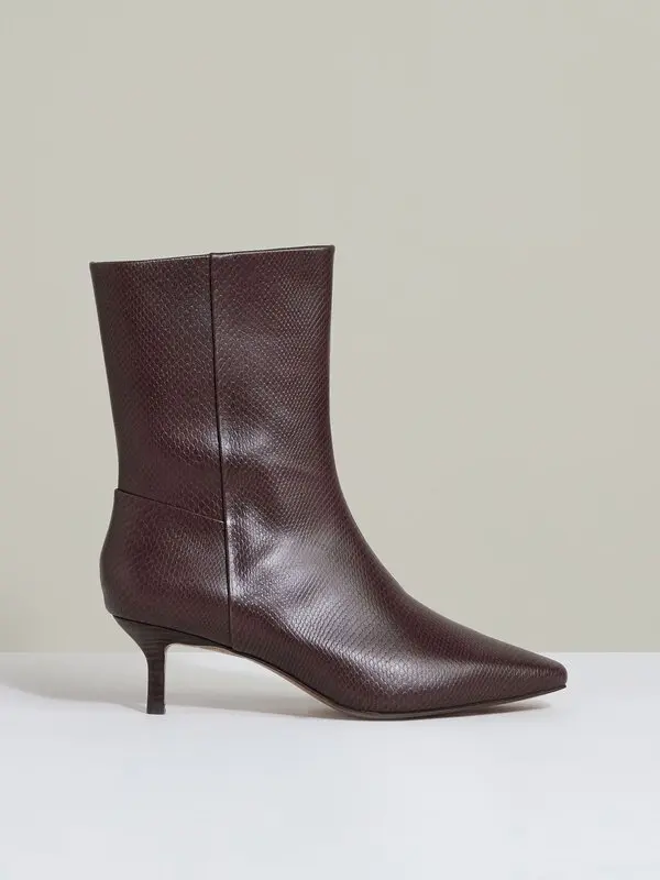 REISS Millie Leather Ankle Boots