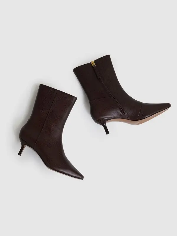REISS Millie Leather Ankle Boots