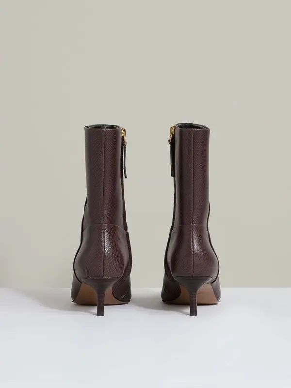 REISS Millie Leather Ankle Boots