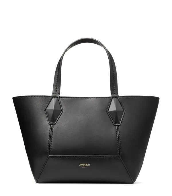 JIMMY CHOO Diamond Small Leather Tote - Black
