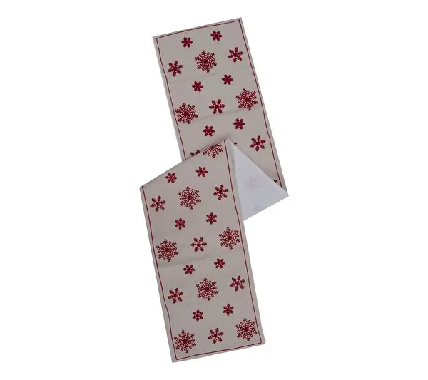 VICKERMAN 12' X 60' Let It Snow Table Runner - One-color