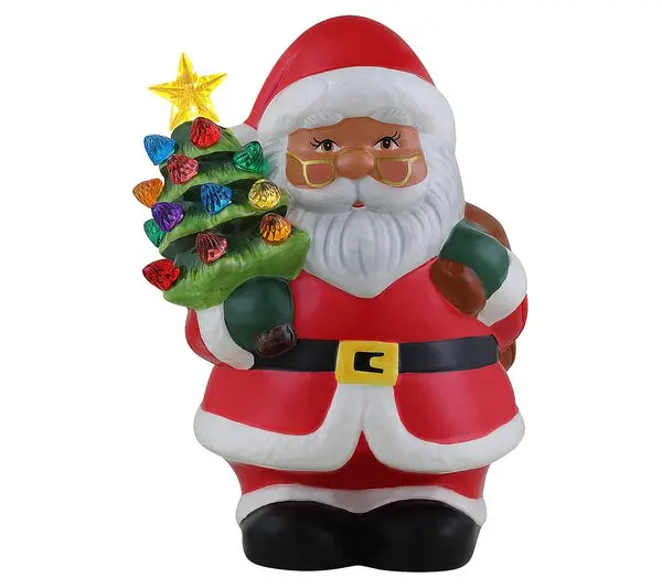 MR. CHRISTMAS 9 In. Nostalgic Ceramic Figure Lack Santa - One-color