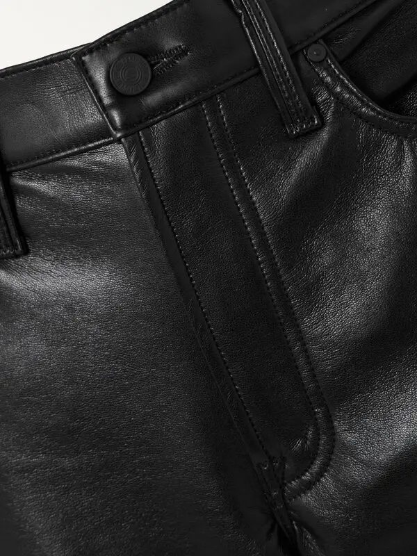 MOTHER The Smarty Recycled Patent-leather Straight-leg Pants