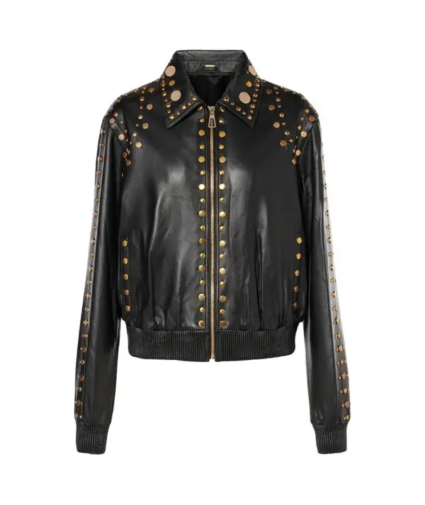 Dodo Bar Or Hihi Embellished Leather Bomber Jacket