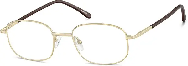 Zenni Minimalist Rectangle Glasses With Stainless Steel Full Rim Frame - Gold