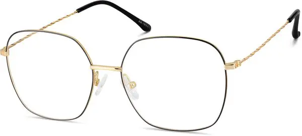Zenni Minimalist Browline Eyeglasses - Black/gold