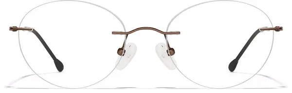 Zenni Oval Eyeglasses With Stainless Steel Frame - Brown