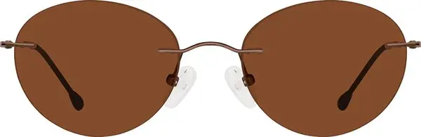 Zenni Oval Eyeglasses With Stainless Steel Frame - Brown