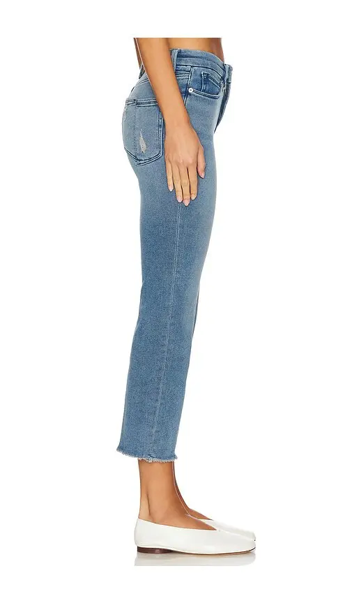 Good American Petite Straight Split Pockets Jeans