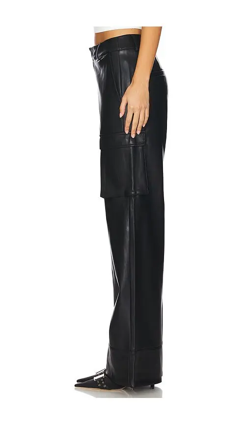 SEROYA Fifer Faux Leather Low Rise Cargo Pant