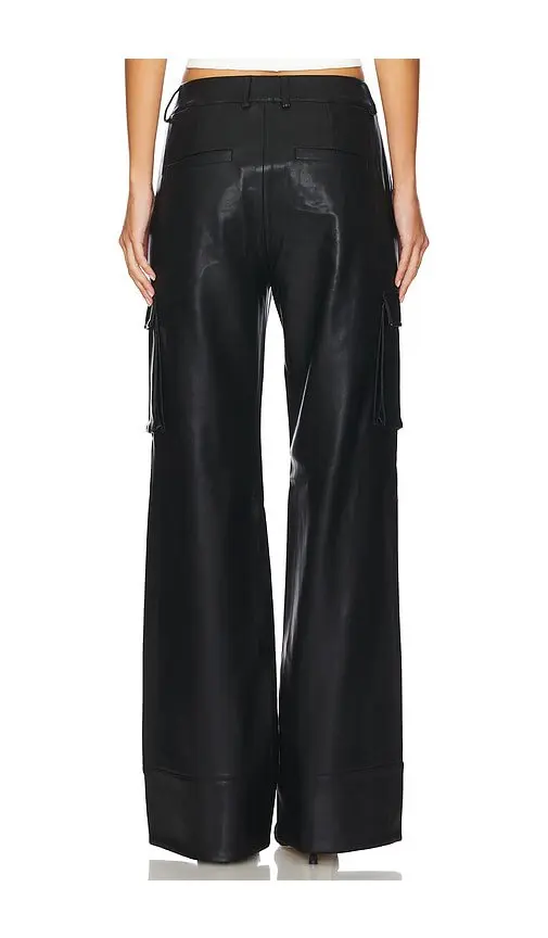 SEROYA Fifer Faux Leather Low Rise Cargo Pant