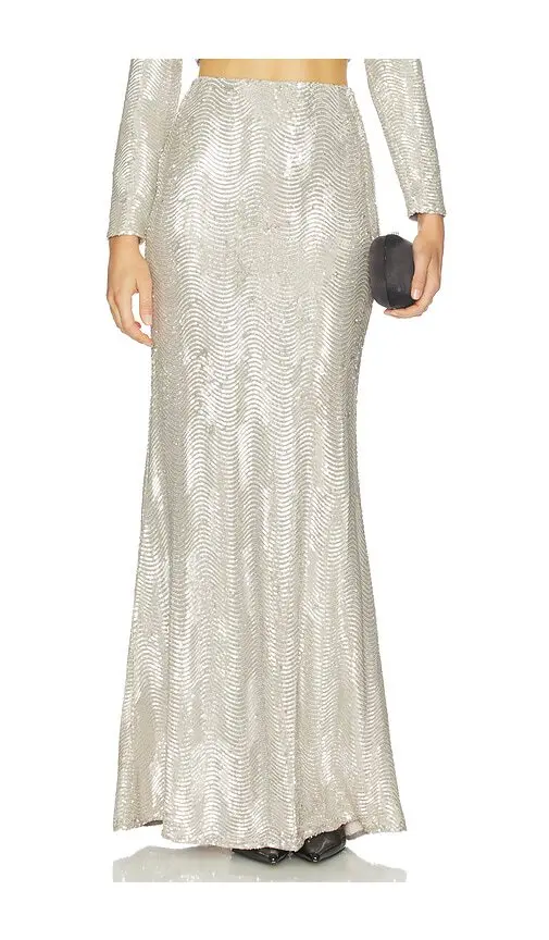 L'Agence Sequin Zeta Long Skirt