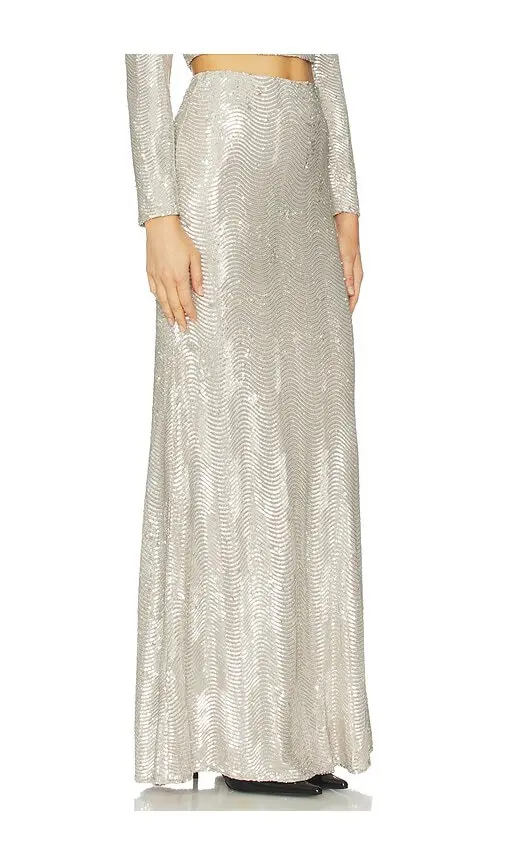 L'Agence Sequin Zeta Long Skirt