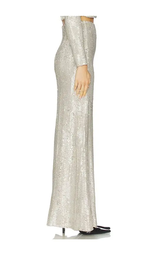 L'Agence Sequin Zeta Long Skirt