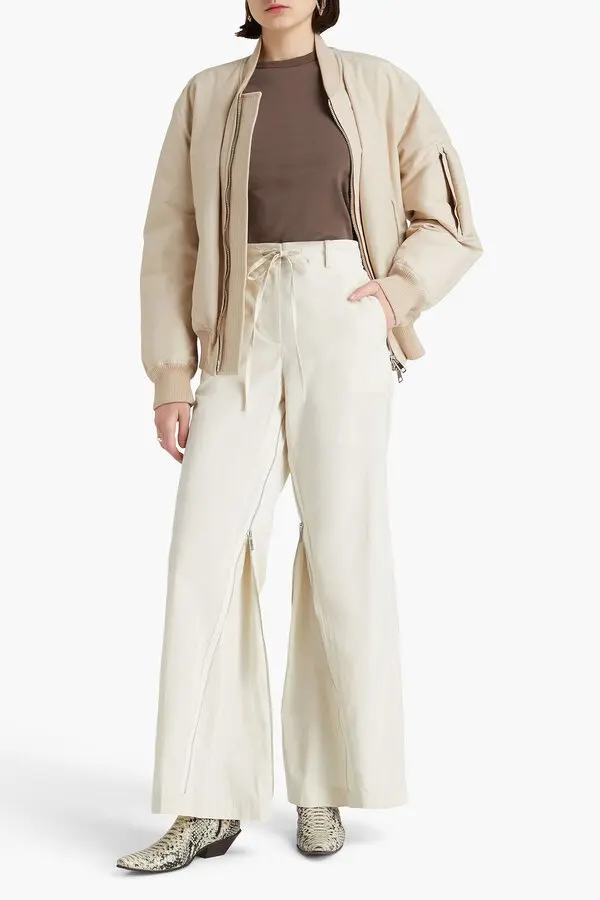 Helmut Lang Cotton-blend Twill Wide-leg Pants