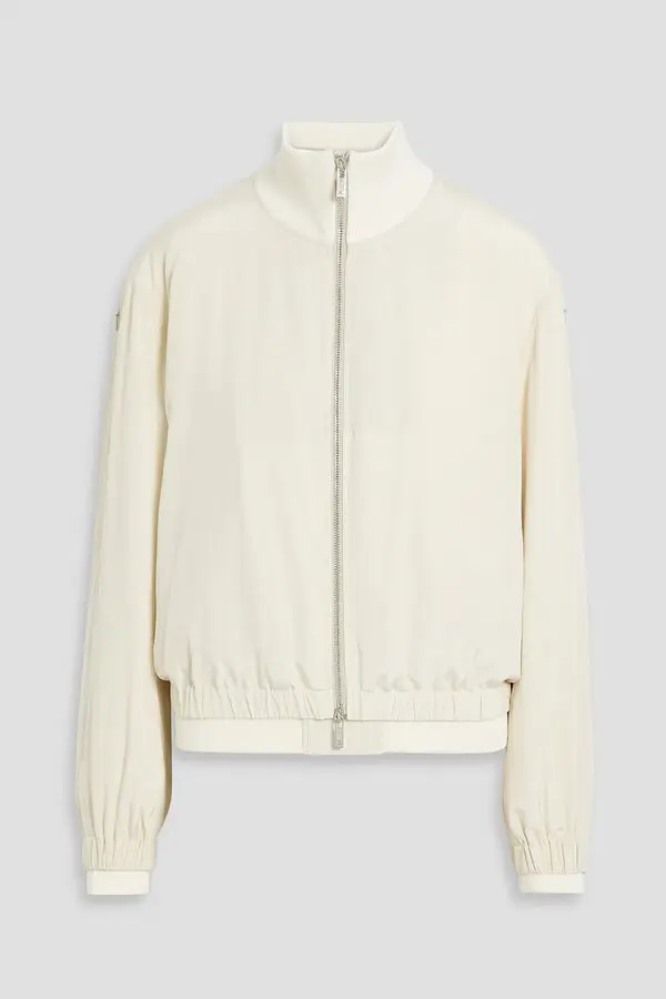 Helmut Lang Layered Silk And Satin-twill Bomber Jacket - Ivory