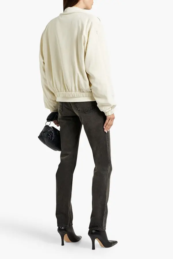Helmut Lang Layered Silk And Satin-twill Bomber Jacket - Ivory
