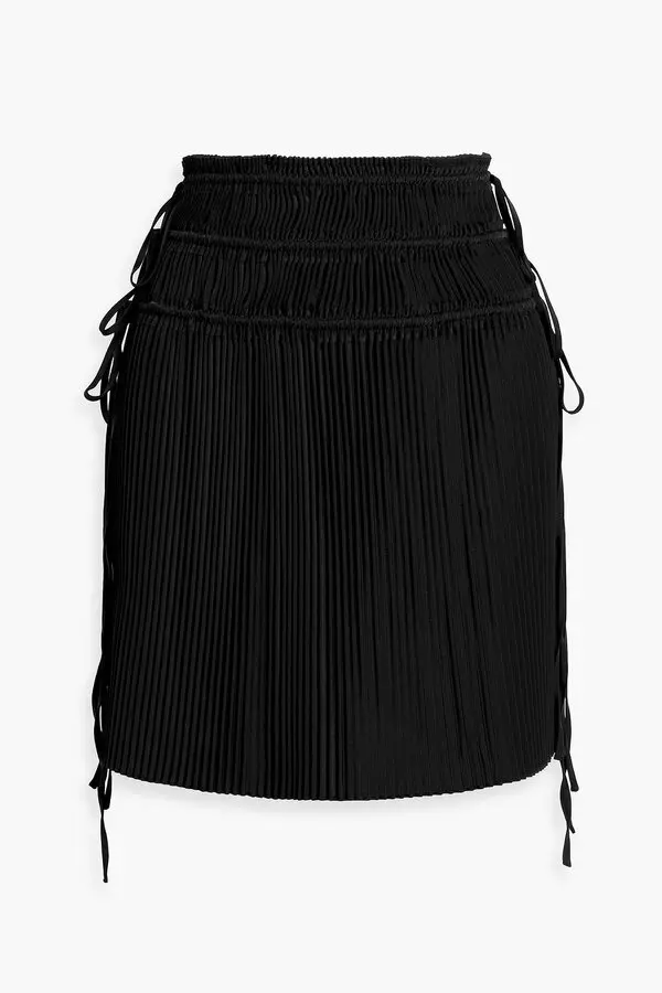 Helmut Lang Plissé Satin-crepe Mini Skirt