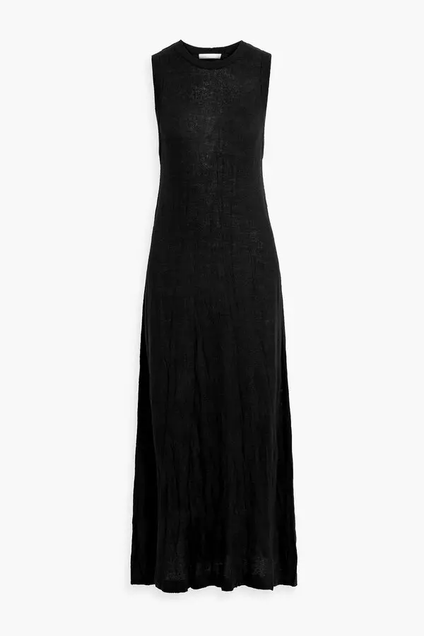 Helmut Lang Crinkled Merino Wool-blend Midi Dress
