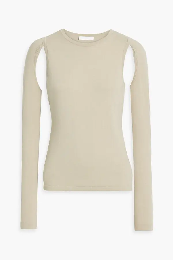Helmut Lang Cutout Cotton-blend Jersey Top