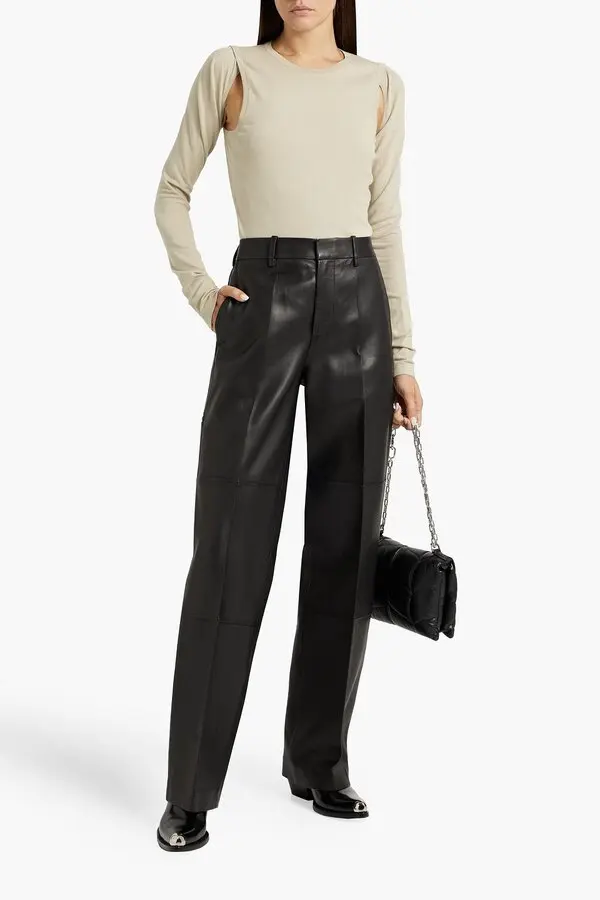 Helmut Lang Cutout Cotton-blend Jersey Top