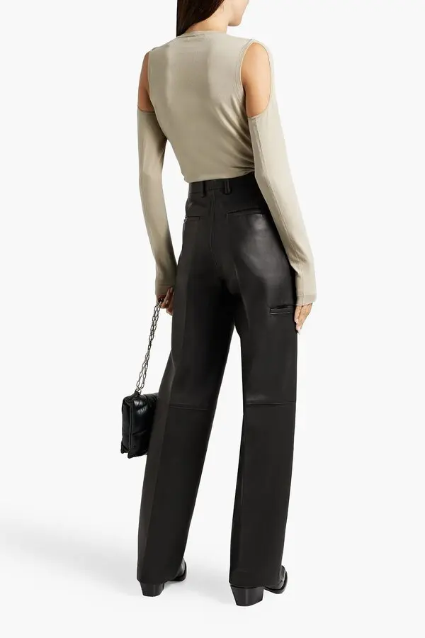 Helmut Lang Cutout Cotton-blend Jersey Top