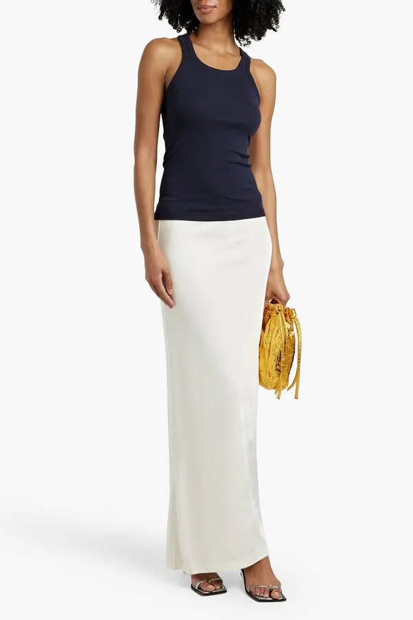 Helmut Lang Satin-jersey Maxi Skirt - Ivory