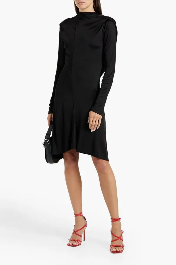Helmut Lang Draped Stretch-satin Dress