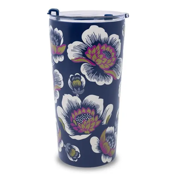VERA BRADLEY Stainless Steel Tumbler In Seurat Floral - Black