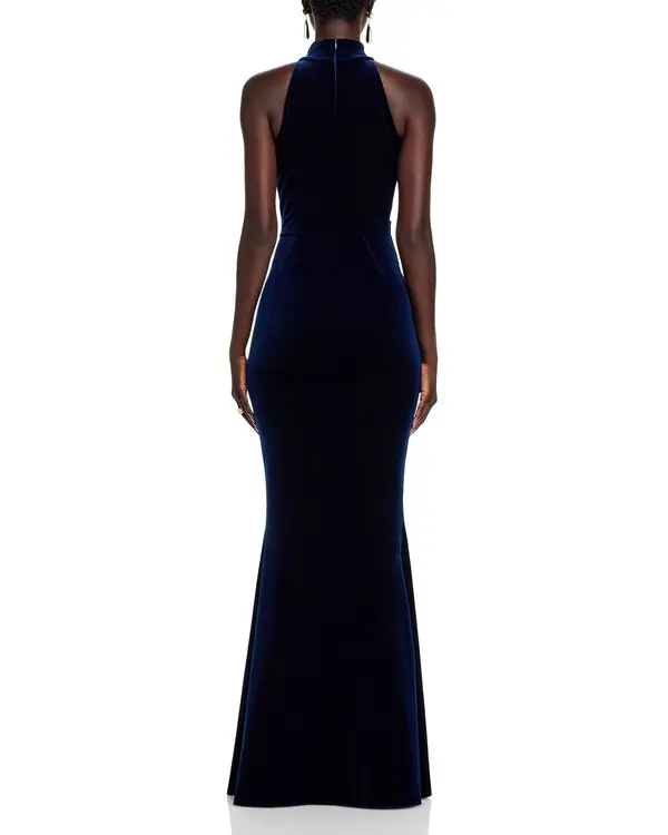 Chiara Boni La Petite Robe Gudrum Long Velvet Gown - Blu Notte