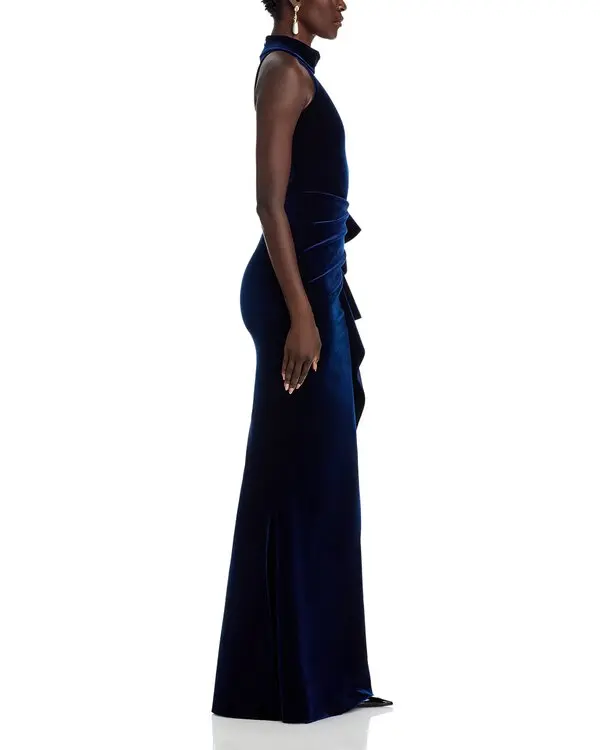 Chiara Boni La Petite Robe Gudrum Long Velvet Gown - Blu Notte