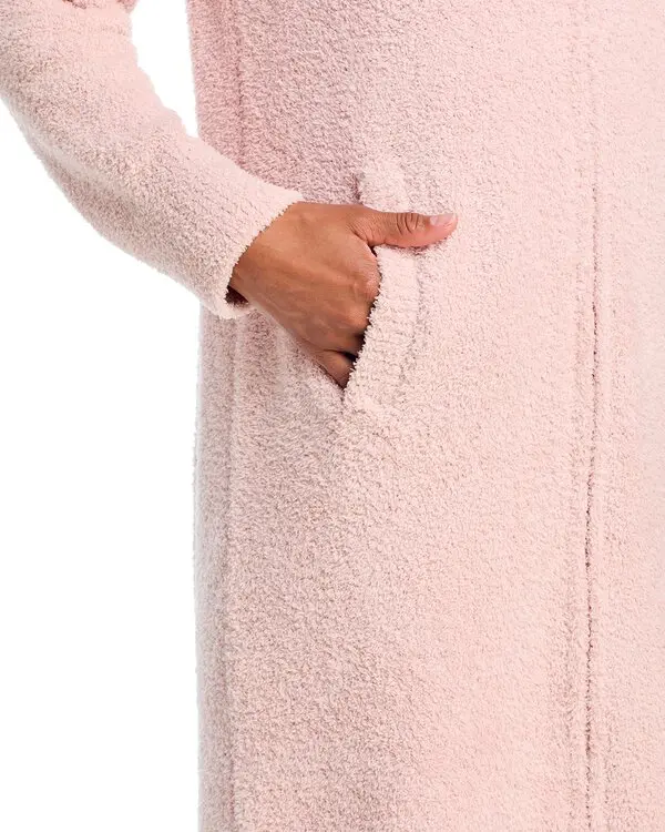 Barefoot Dreams Cozychic Full Zip V-neck Lounger - Heathered Dusty Rose