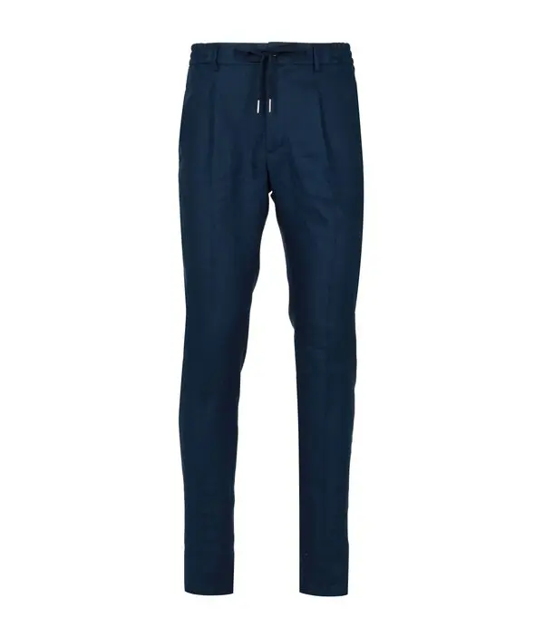 Tagliatore Linen Trousers With Drawstring Waist