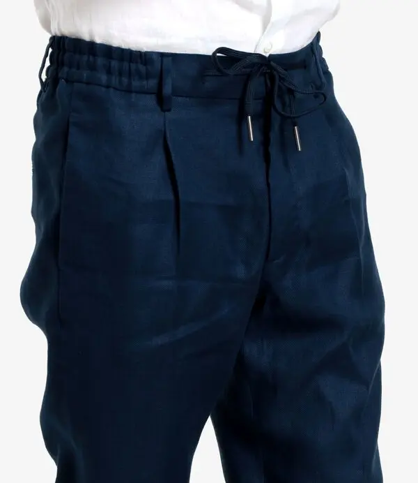 Tagliatore Linen Trousers With Drawstring Waist