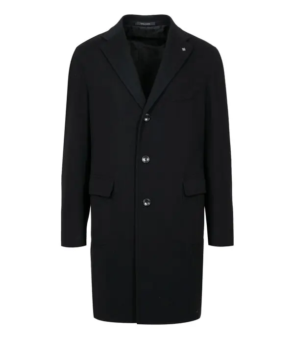 Tagliatore Wool And Cashmere Blend Mid-length Coat - Black