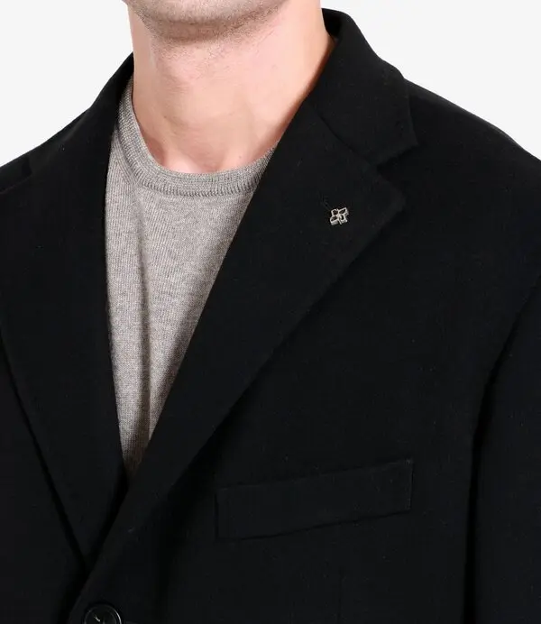 Tagliatore Wool And Cashmere Blend Mid-length Coat - Black