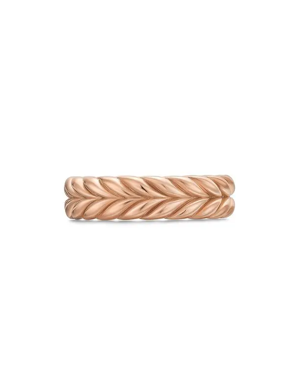 David Yurman Chevron Band Ring In 18k Rose 6.2mm