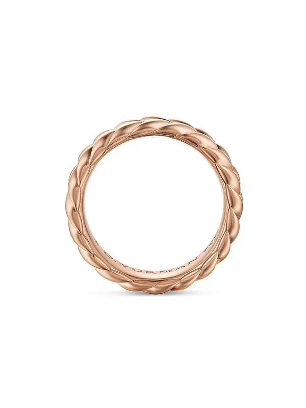David Yurman Chevron Band Ring In 18k Rose 6.2mm