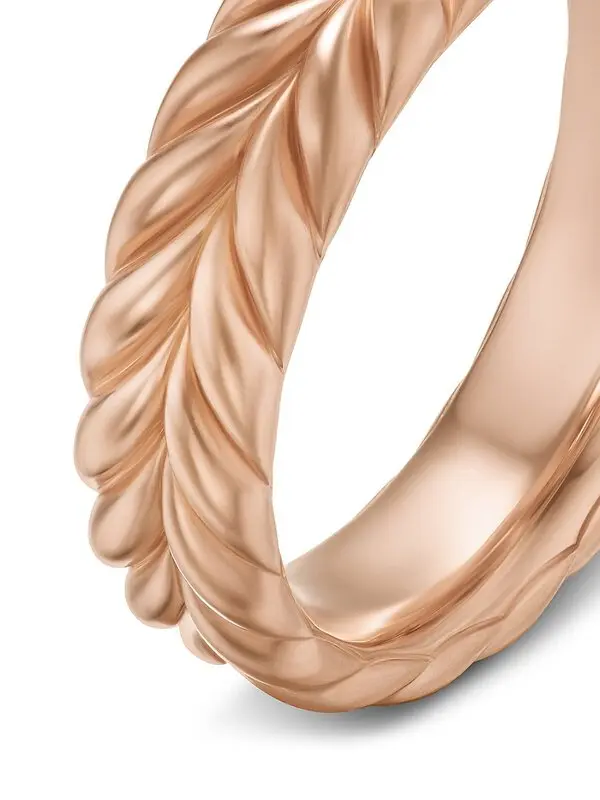 David Yurman Chevron Band Ring In 18k Rose 6.2mm
